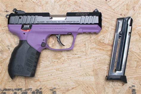 Ruger Sr22 22lr Police Trade In Pistol With Purple Frame Sportsmans