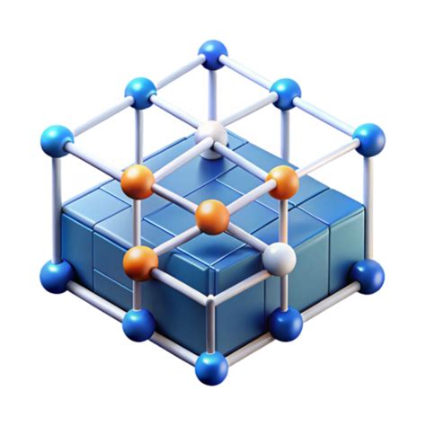 Render Abstract Cube Network Structure Illustration PNG