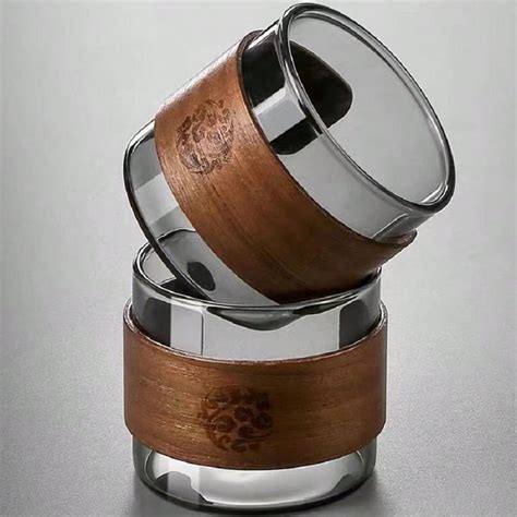 6 Pieces Set Of High Borosilicate Glass Small Tea Cups For Home Reception Ash Glass Tea Cups