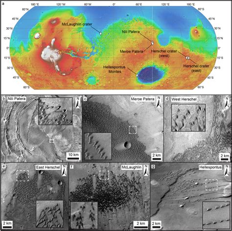 A Mars Orbital Laser Altimeter Topographic Map Showing The Locations Download Scientific