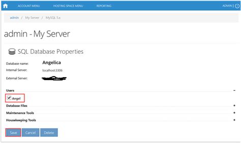 how to create mysql database and db user in websitepanel