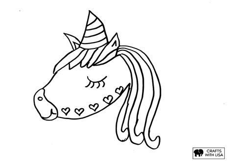 Unicorn Coloring Head Coloring Page Crafts With Lisa
