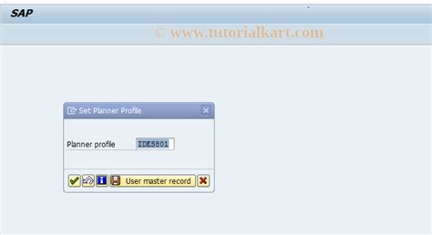 KEP SAP Tcode Set Planner Profile