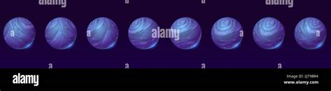 Animation Set Of Alien Planet Rotation Abstract Sphere Turnaround Sprite Sheet Sequence Of