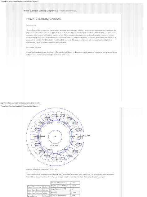 Frozen Permeability Benchmarkfinite Element Method Magnetics Pdf