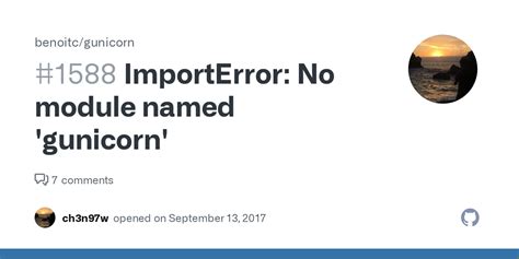 Importerror No Module Named Gunicorn · Issue 1588 · Benoitcgunicorn · Github