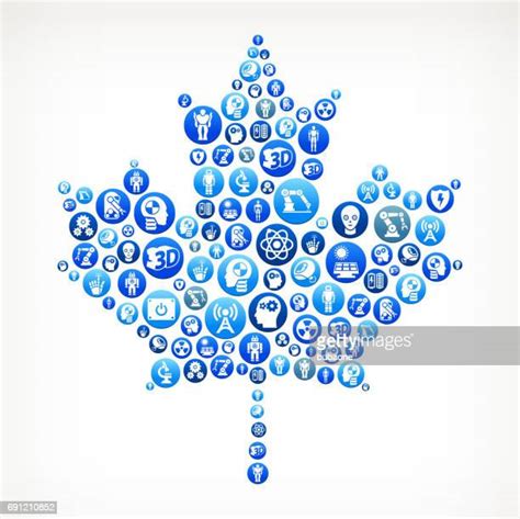 Maple Leaf Robots And Robotics Vector Button Pattern High Res Vector