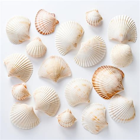 Premium Photo Set Of Common Cockle Shells Isolated On A White Background
