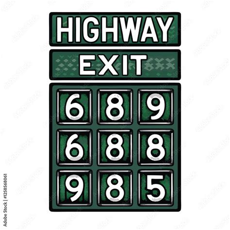 Create A Vector Illustration Of A Realistic Highway Exit Sign