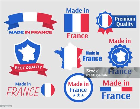 메이드 인 프랑스 스티커 컬렉션 프랑스 제품 라벨 컬렉션고품질 프랑스 제 스티커벡터 Performing Arts Event에 대한 스톡 벡터 아트 및 기타 이미지
