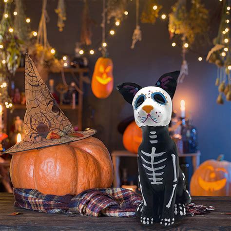Day Of The Dead Dog Figurine 55 Inch Polyresin Halloween Dog Statue