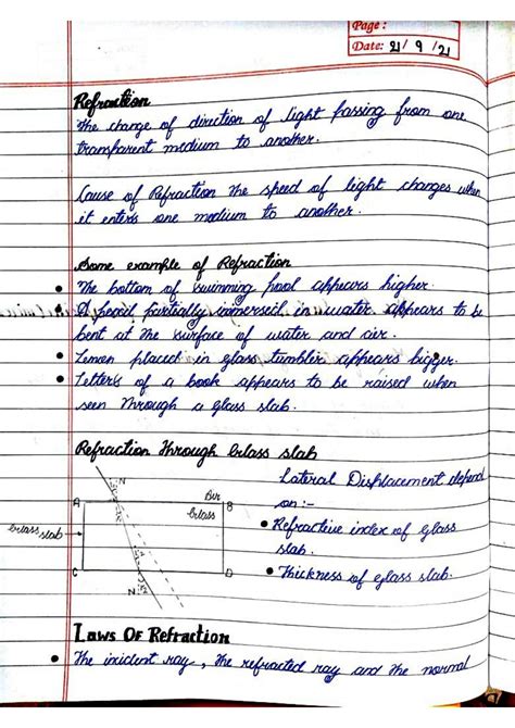 SOLUTION Light Reflection And Refraction Class Th Notes Part Studypool