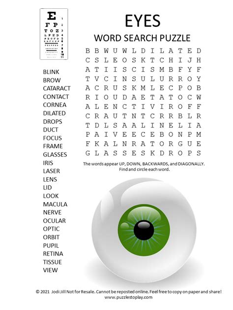 Free Printable Daily Word Search Mirror Eyes Word Search Maker
