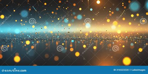 Yellow And Blue Bokeh Lights Representing A Neural Network Stock Illustration Illustration Of