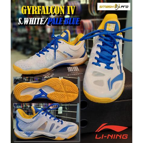 Li Ning Gyrfalcon Iv Badminton Shoes Standard Whitepale Blue