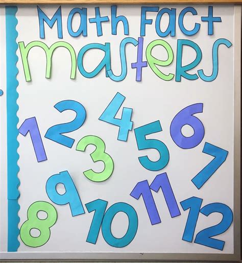 Math Fact Masters Multiplication Fluency Tracker Bulletin Board Math Fact Fluency Math Facts