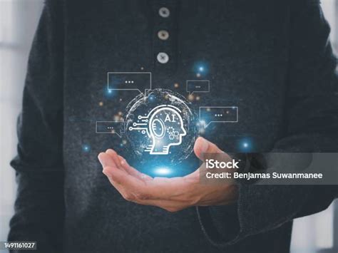 가상 화면에 스마트 로봇 Ai 디지털 Ai 챗봇 Chatgpt 시스템 인공 지능을 직접 보여주는 기술 생성형 인공지능에 대한