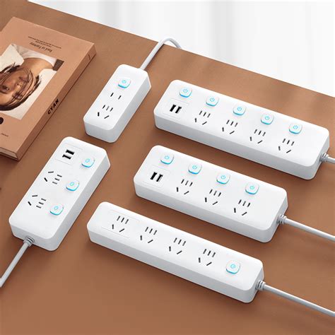 Usb插座智能电源插排插线板家用充电多功能多孔拖线板长线接线板 虎窝淘