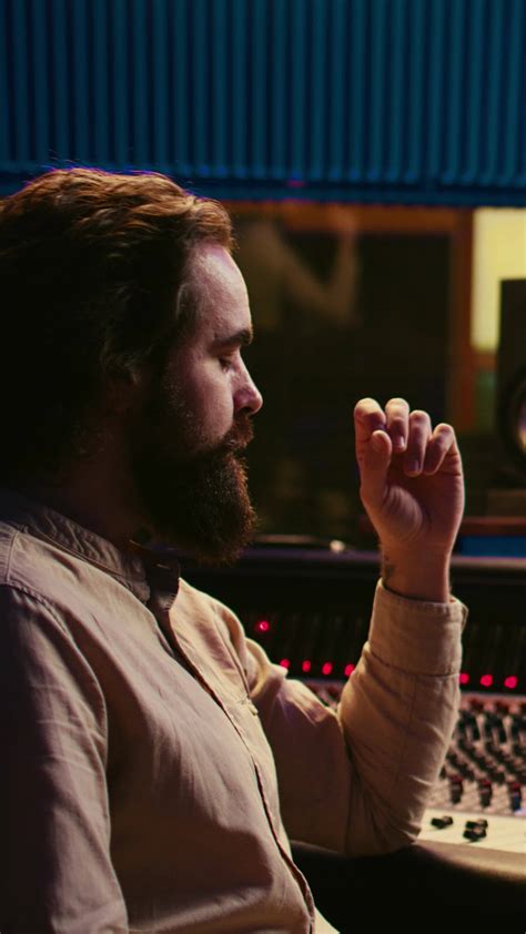 Vertical Tracking Engineer Used Audio Mixer In Professional Recording