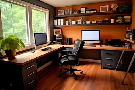 Premium Ai Image Contemporary Home Office Workspace Generative Ai