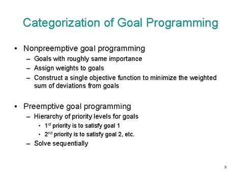 linear goal programming 1 what is goal programming