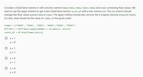 solved consider a dataframe named df with columns named