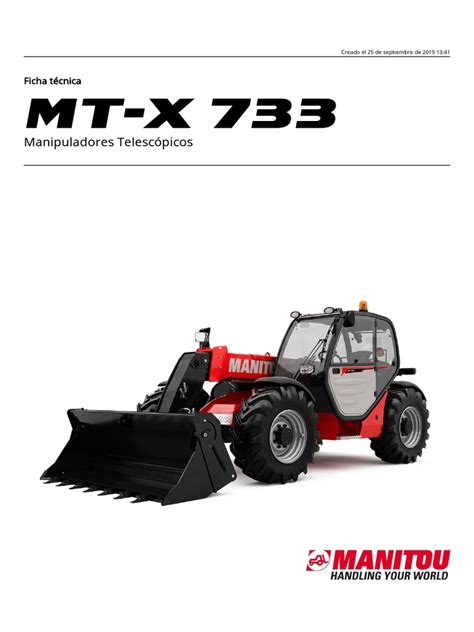 Manipulador Telescópico Manitou Mt X 733 Pdf Vehículos Tecnología De Vehículos