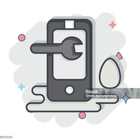 아이콘 셀룰러 손상 수리 미래 기술 기호와 관련이 있습니다 만화 스타일 심플한 디자인 편집 가능 간단한 일러스트레이션 개념에 대한 스톡 벡터 아트 및 기타 이미지 Istock