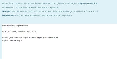 Solved Write A Python Program To Compute The Sum Of Elements Chegg