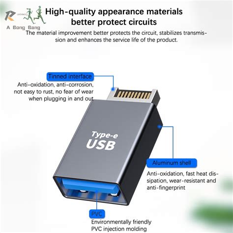 ABongBang USB Front Panel Header USB Type E To Type C Female Male Cable Adapter Degree