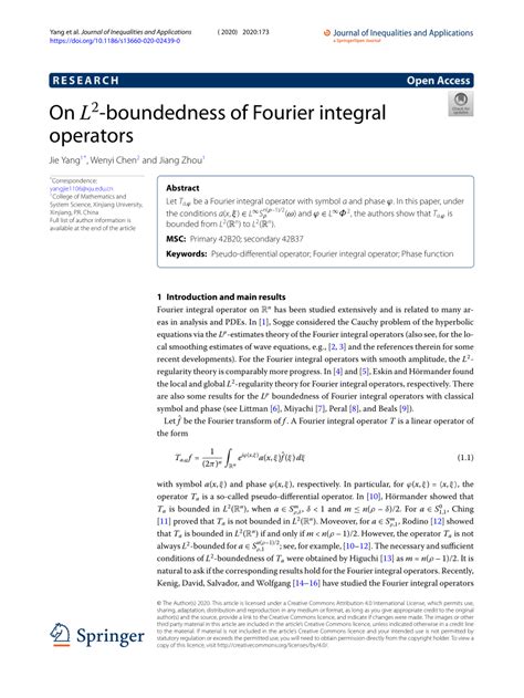 Pdf On L 2 Boundedness Of Fourier Integral Operators