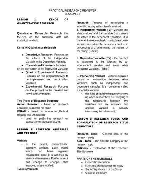 Practical Research 2 Reviewer Pdf