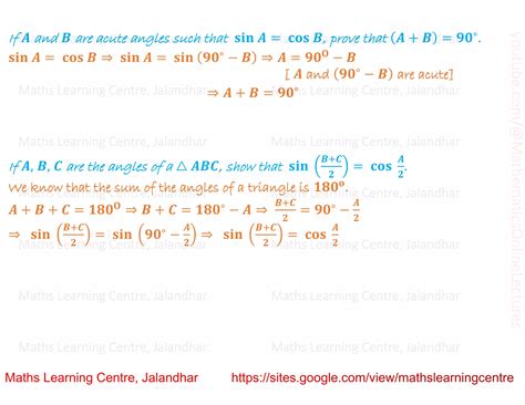 Class 10 Chapter 8 Introduction To Trigonometry Particular Angles Complementary Angles Lecture