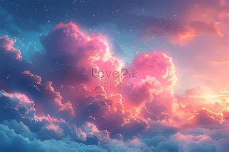 떠다니는 분홍색 구름 일러스트 무료 다운로드 Lovepik
