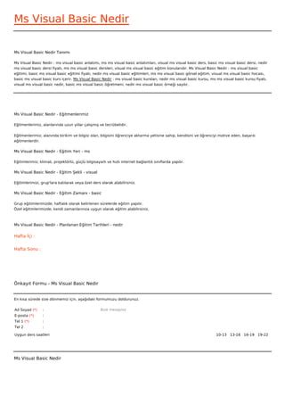 Ms Visual Basic Nedir PDF