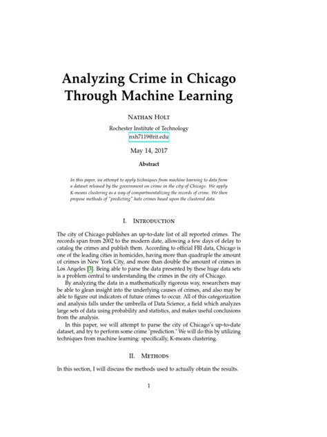 Applying K Means Clustering And Machine Learning Techniques To Predict Hate Crimes Using Chicago