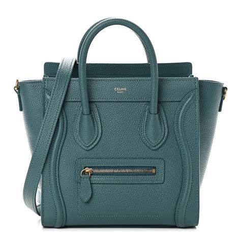 Celine Drummed Calfskin Nano Luggage Celadon 844917 Fashionphile