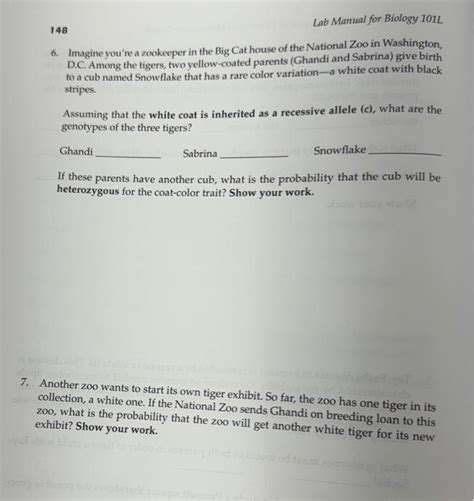 Solved 148 Lab Manual For Biology 101 L 6 Imagine Youre A