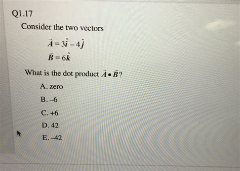 Solved Consider The Two Vectors A 3i 4j B 6k What