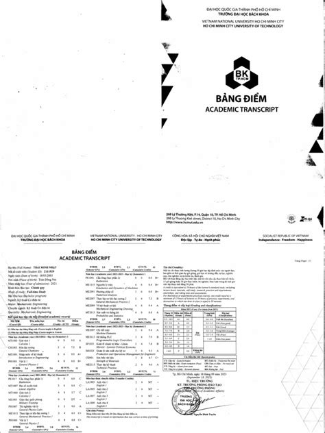 Academic Transcript 21 9 Blackandwhite Pdf