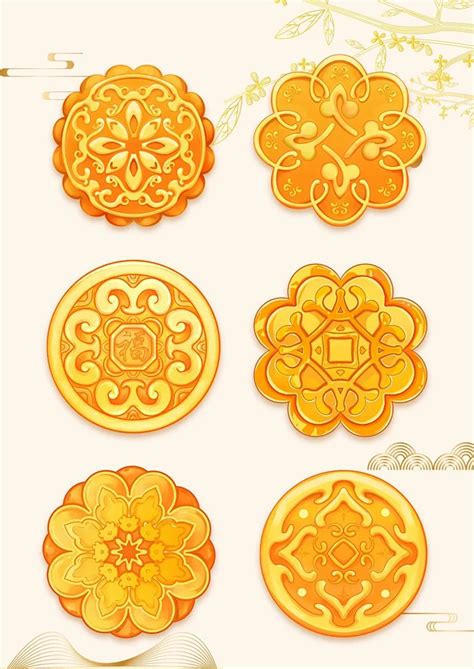 中秋月饼插画｜国风中秋节月饼图案