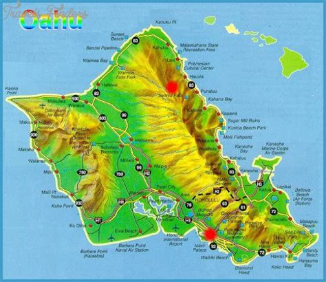 Oahu Hiking Map Travelsfinderscom