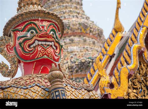 Yaksha Giant Demon Guardian Statue At Wat Phra Kaew Temple Of The