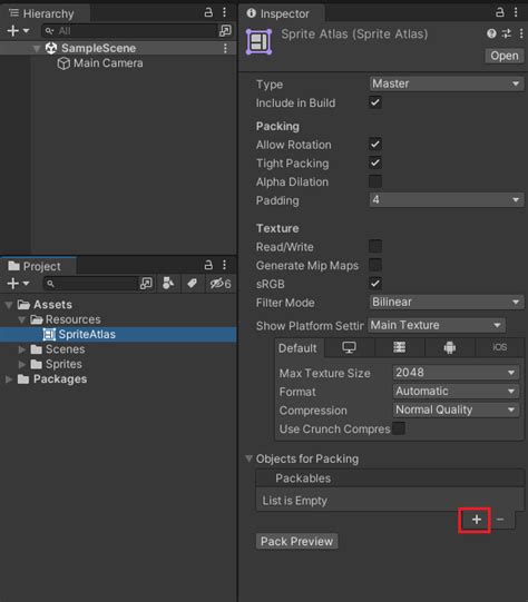 Unity 스프라이트 아틀라스sprite Atlas 사용 방법