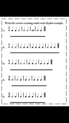 Rhythm Counting Worksheet By Faithfully Musical Tpt