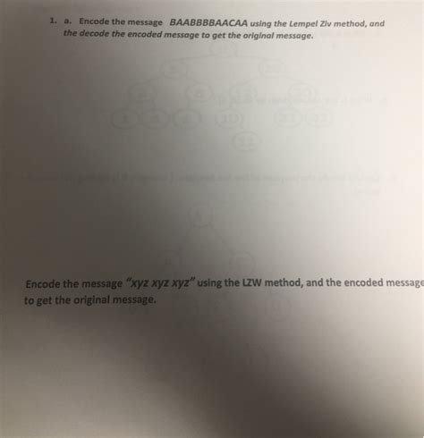 Solved 1 Encode The Message The Decode The Encoded Message