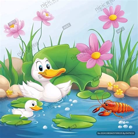 Ai创作图儿童插画小鸭 池塘素材下载 卡通丑小鸭 原创卡通鸭妈妈 池塘动物 插画小鸭 池塘插画 水利动物 快乐小鸭插画图案 鸭宝宝卡通形象 小