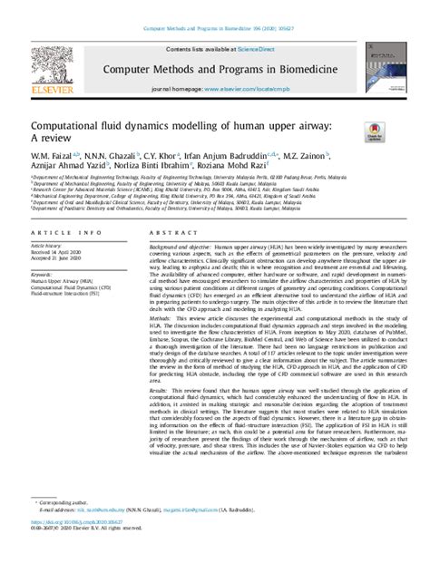 Pdf Computational Fluid Dynamics Modelling Of Human Upper Airway A Review