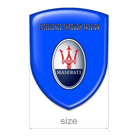 Maserati Silicone Emblem Blue Type Round Logo Domed Emblems