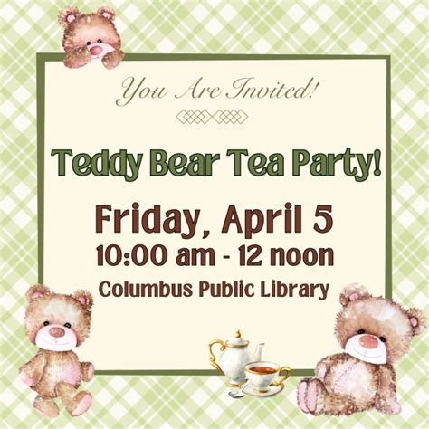 Teddy Bear Tea Party Chattahoochee Valley Libraries